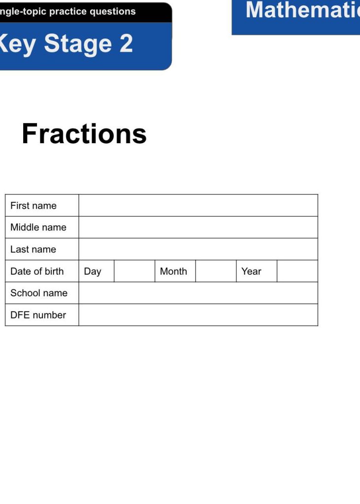 Fractions Basics – KS2 MATHS PRACTICE SATS
