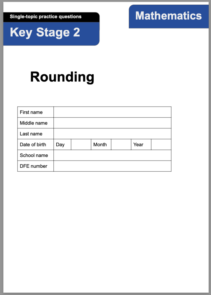 Rounding – KS2 MATHS PRACTICE SATS